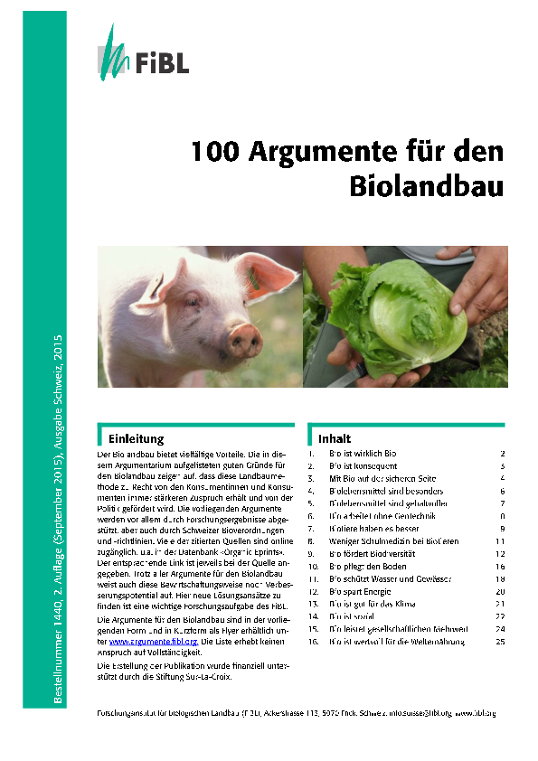 FiBL - Arguments for organic farming – FiBL provides background info in ...